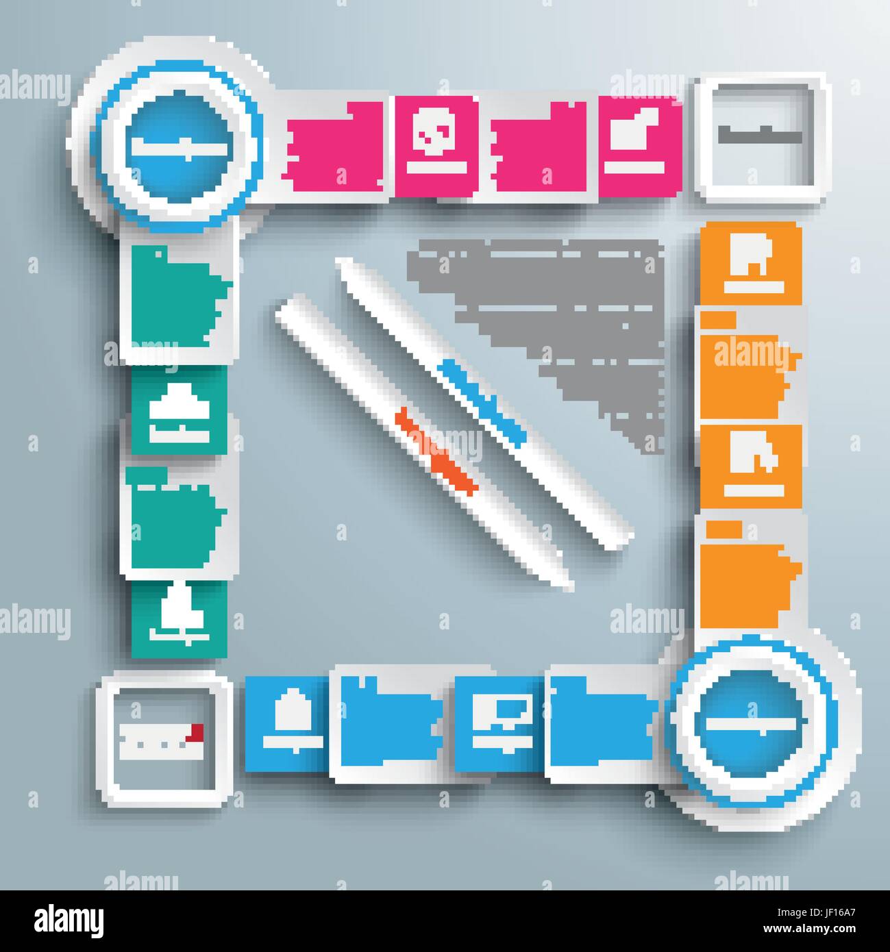 object, connected, space, four, communication, illustration, connection ...
