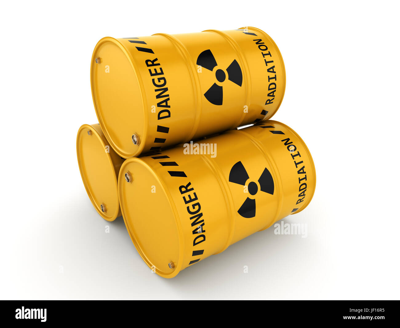 Yellow radioactive barrels Stock Photo - Alamy