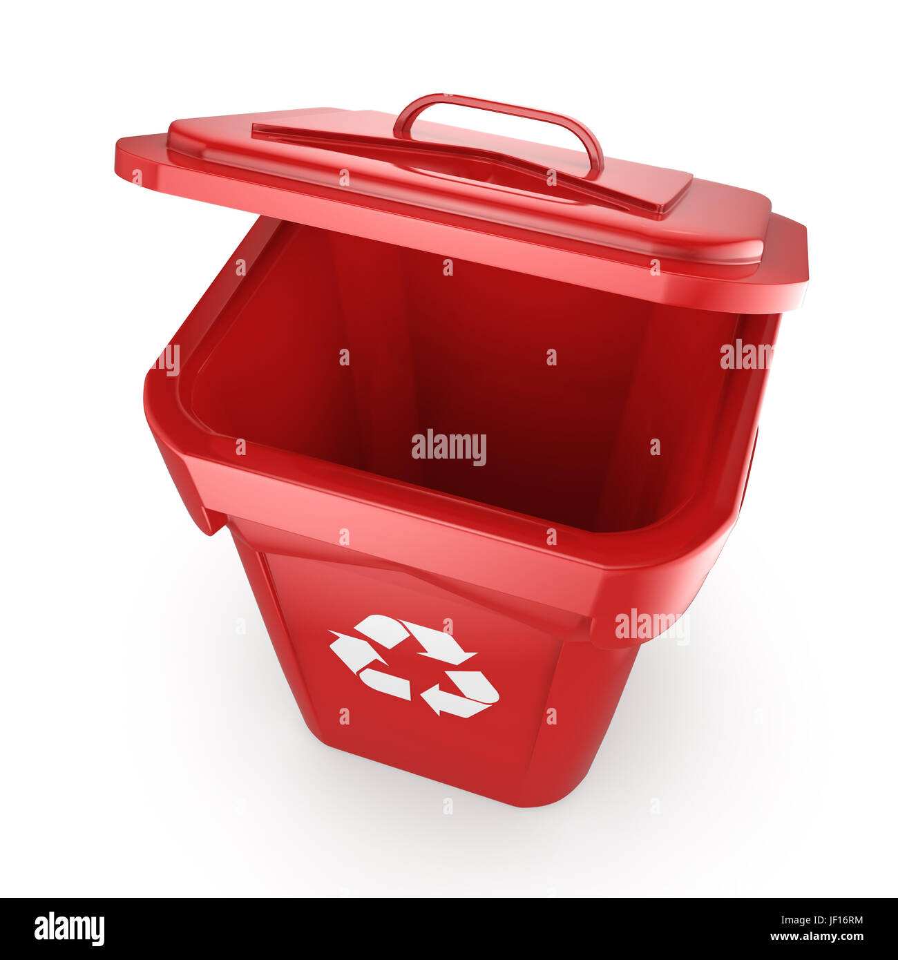 Red Recycling Bin Stock Photo - Alamy