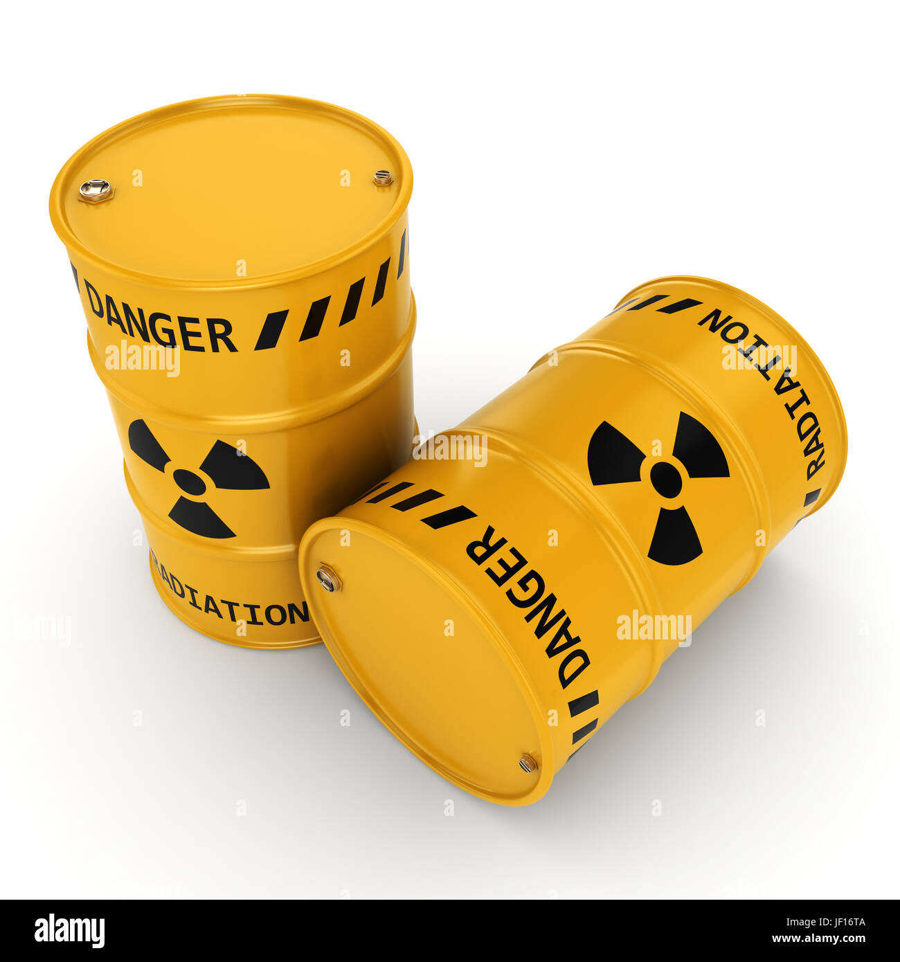 Yellow radioactive barrels Stock Photo - Alamy