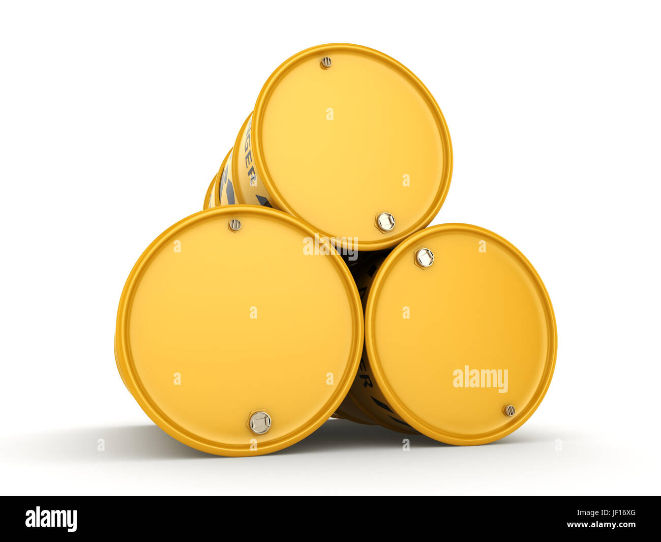 Yellow radioactive barrels Stock Photo - Alamy
