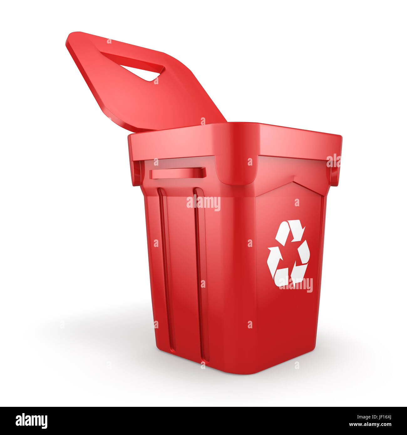 Red Recycling Bin Stock Photo - Alamy