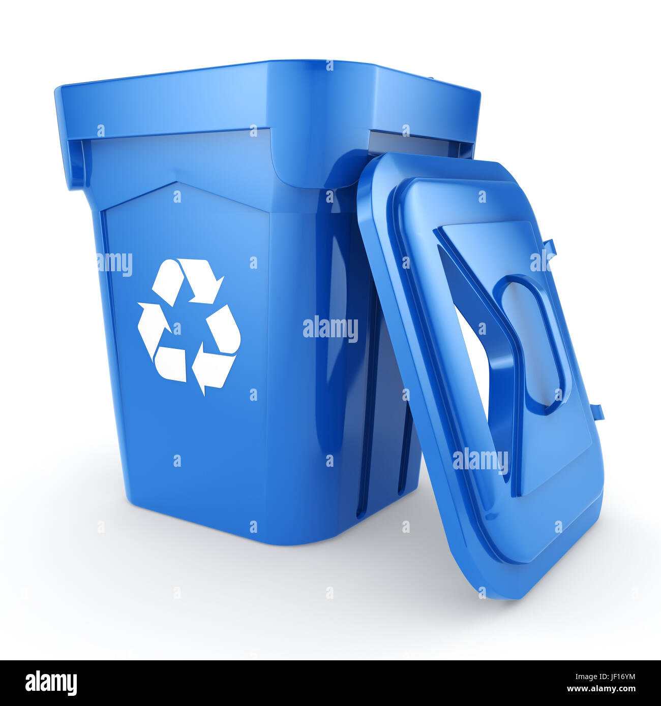 Blue recycling bin Cut Out Stock Images & Pictures - Alamy