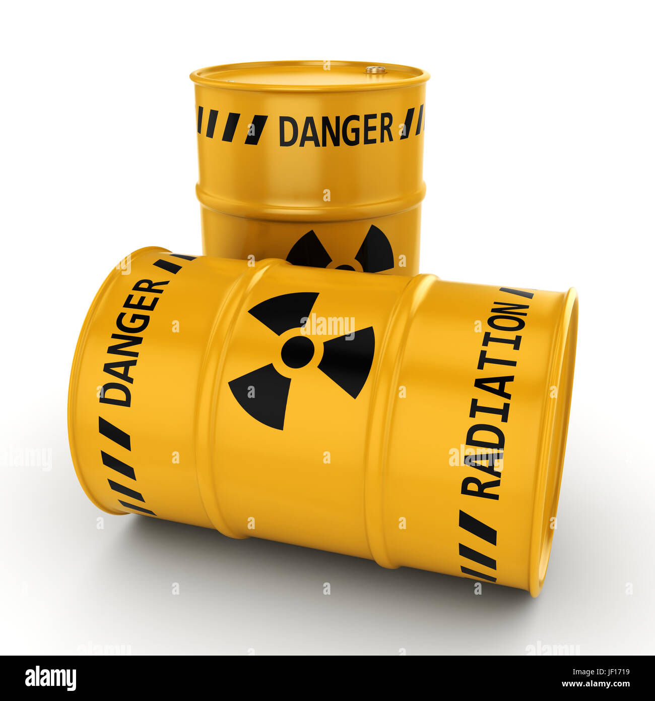 Yellow radioactive barrels Stock Photo - Alamy
