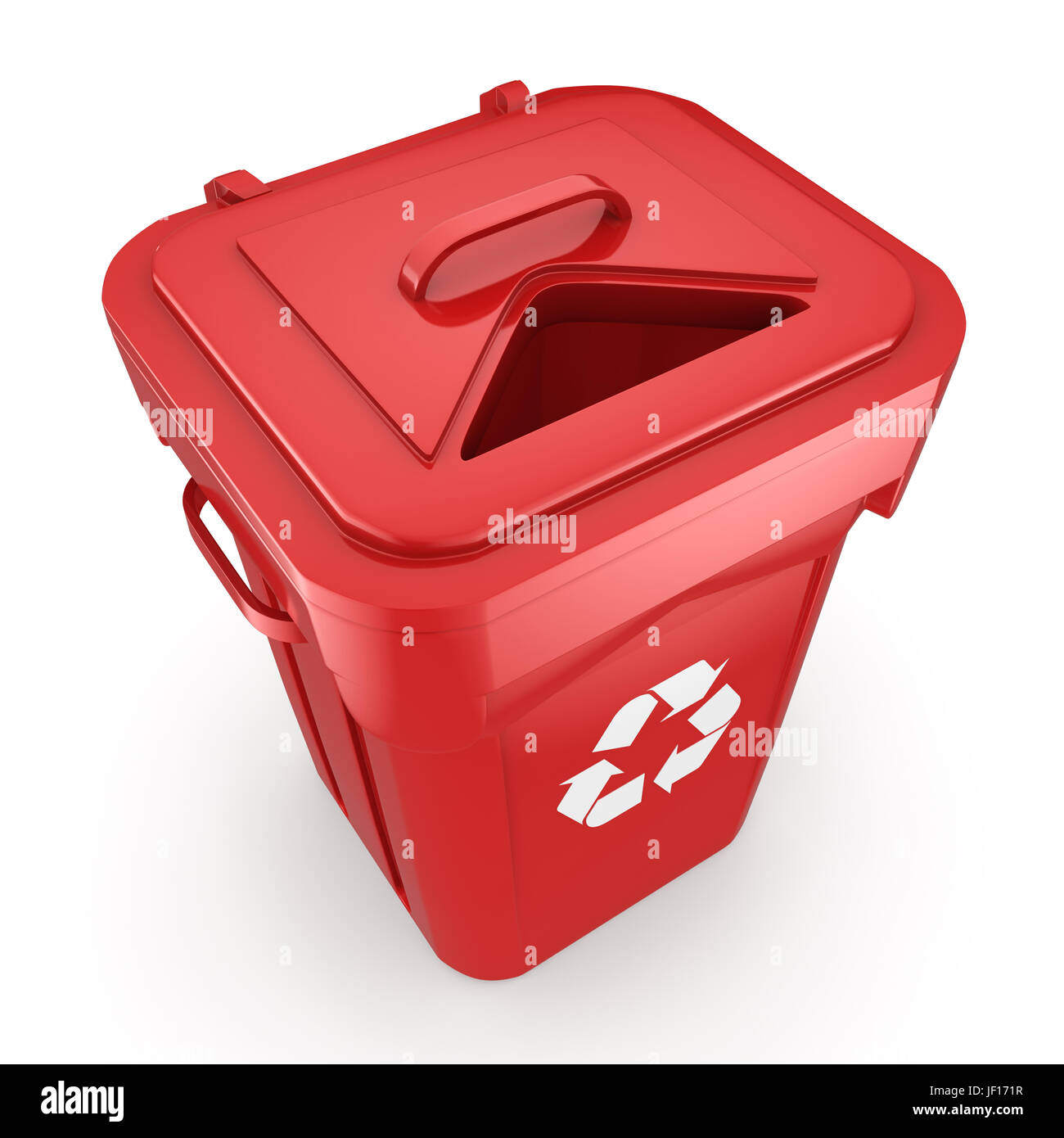 Red Recycling Bin Stock Photo - Alamy