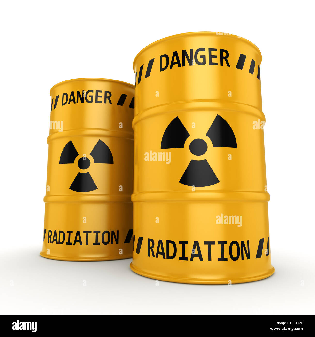 Yellow radioactive barrels Stock Photo - Alamy