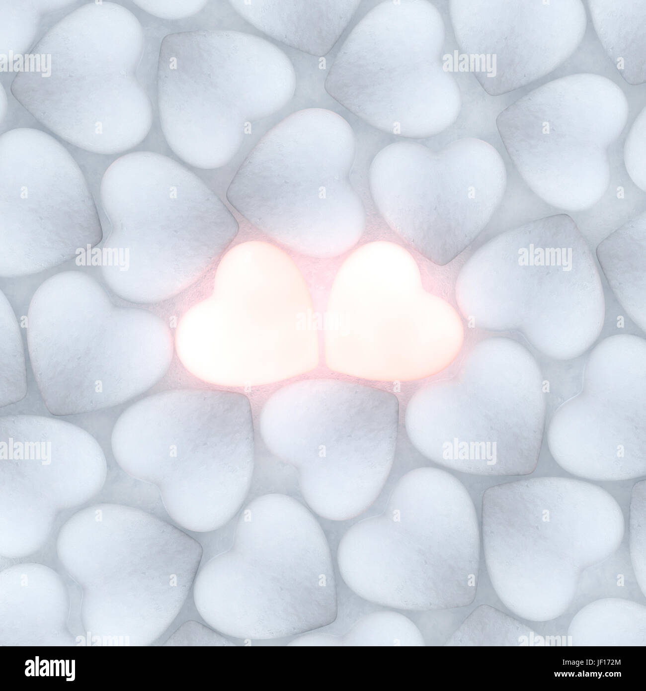 3D rendering beautiful glowing hearts Stock Photo - Alamy