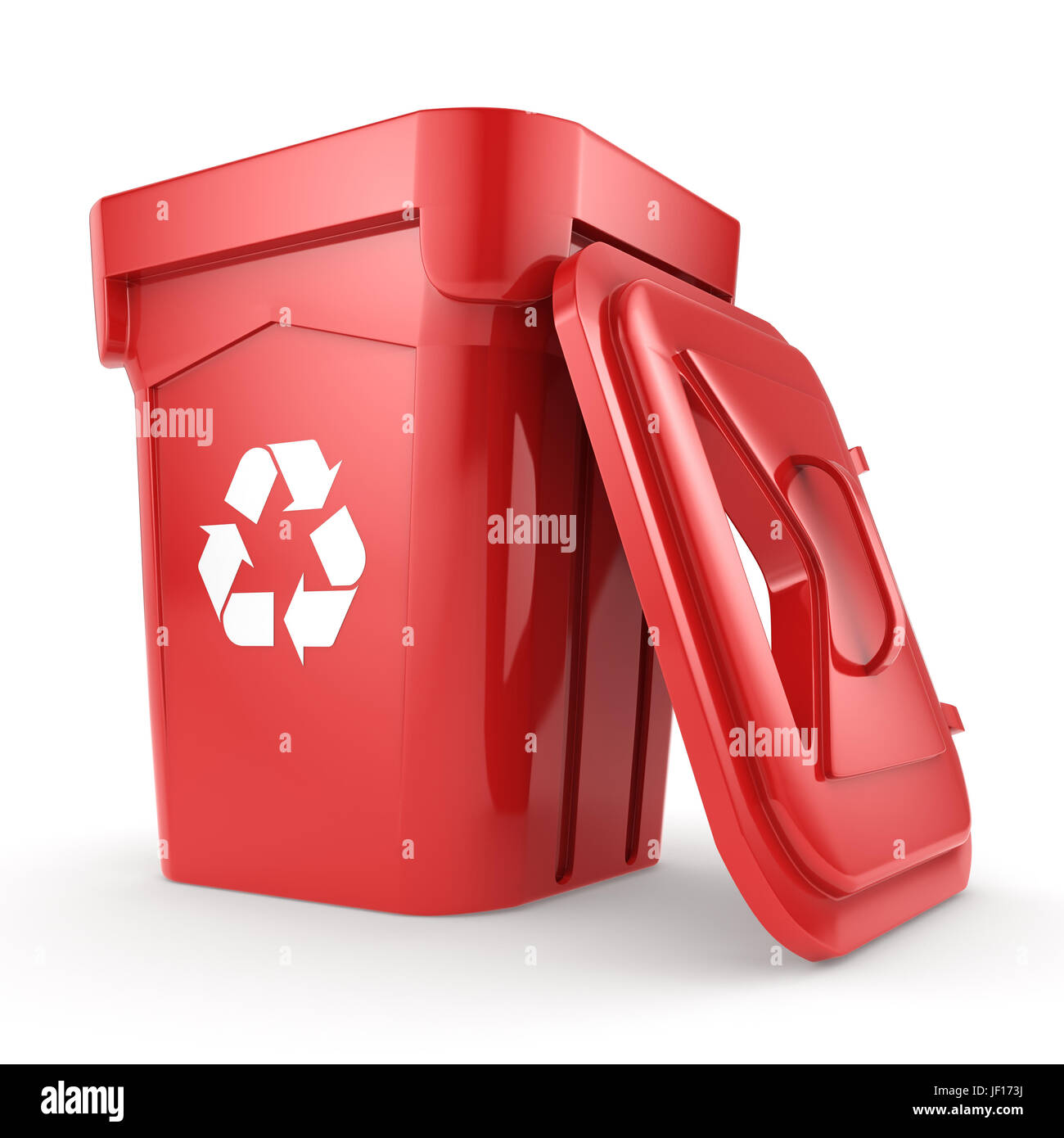 Red Recycling Bin Stock Photo - Alamy