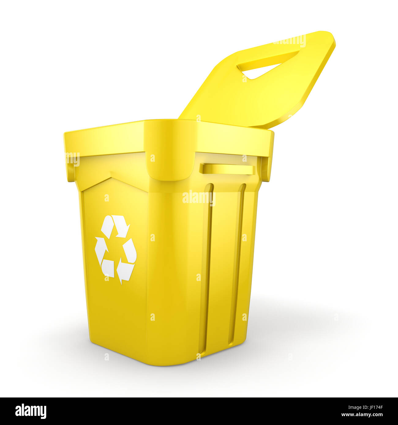 Yellow Recycling Bin Stock Photo - Alamy