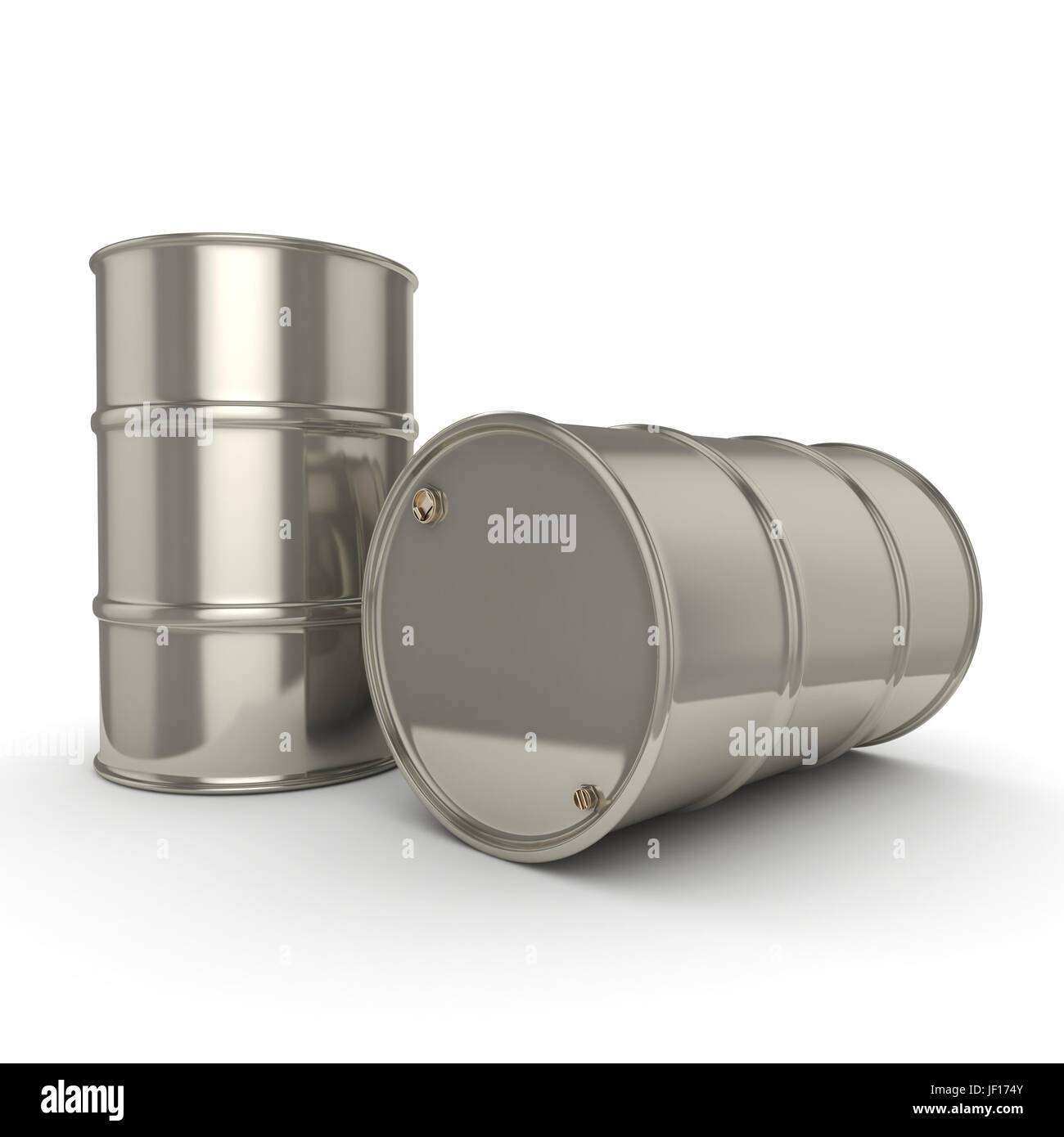 Many chrome barrels Stock Photo - Alamy