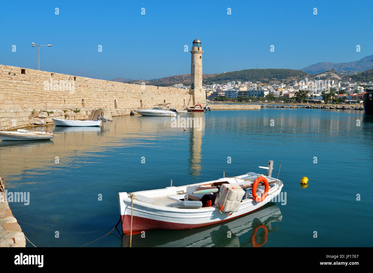 Rethymno lighthouse landmark Stock Photo - Alamy