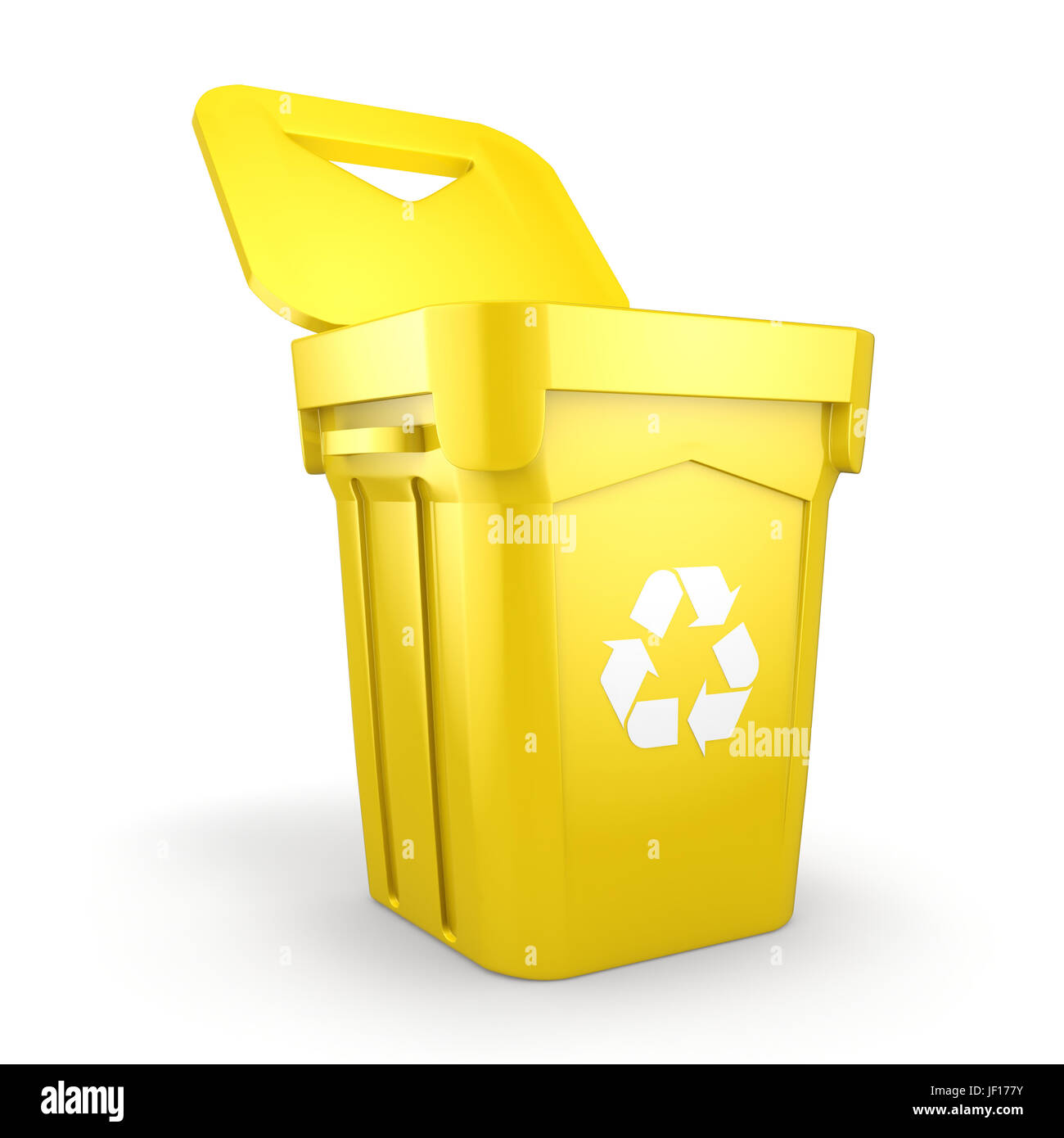 Yellow Recycling Bin Stock Photo - Alamy