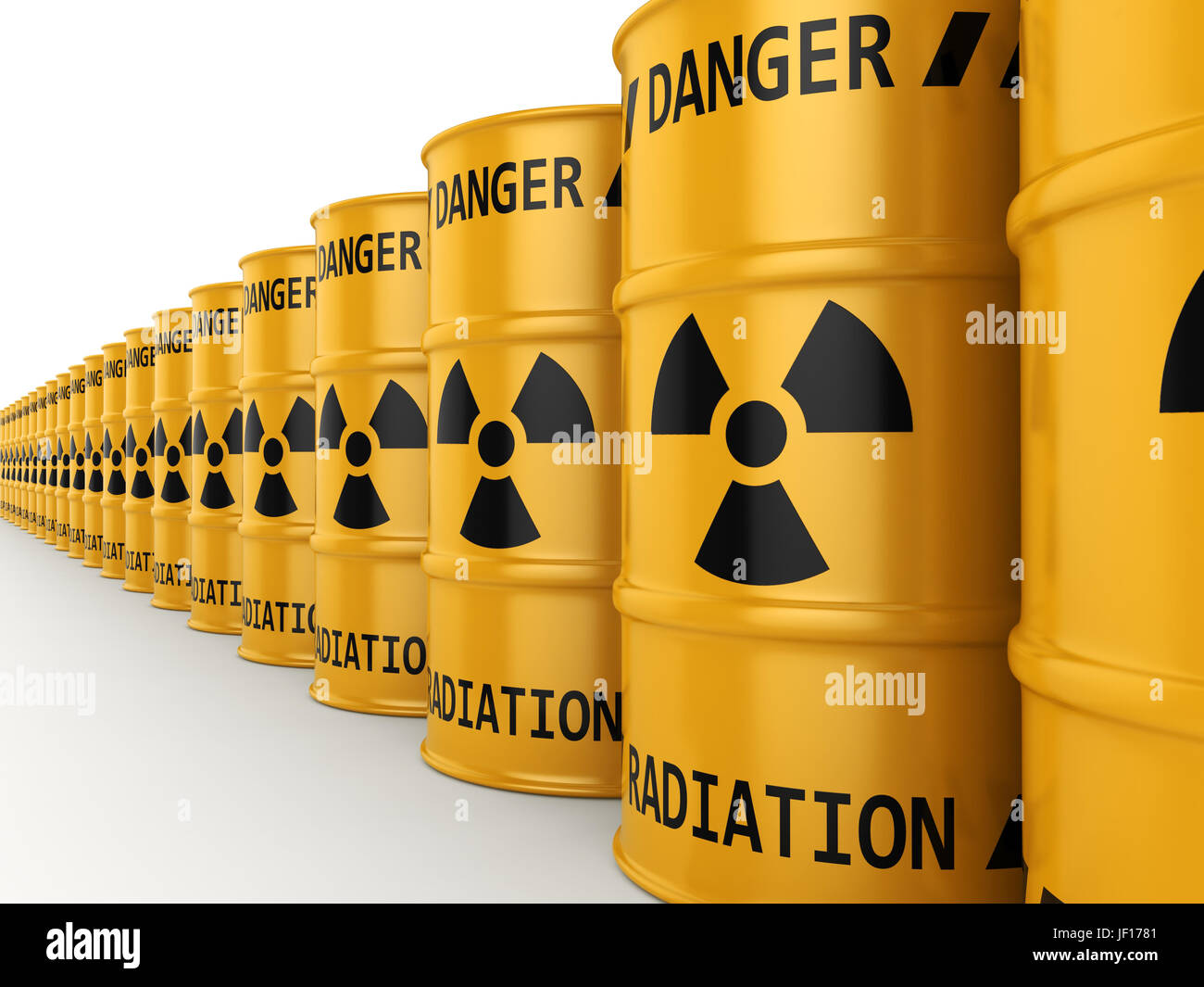 Yellow radioactive barrels Stock Photo - Alamy