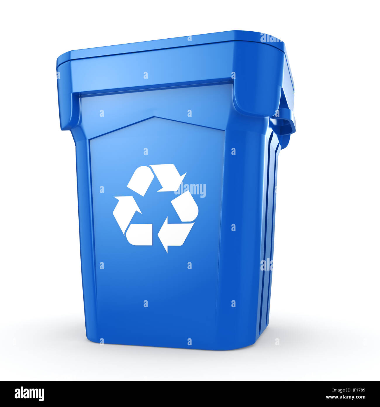 Blue Recycling Bin Stock Photo - Alamy