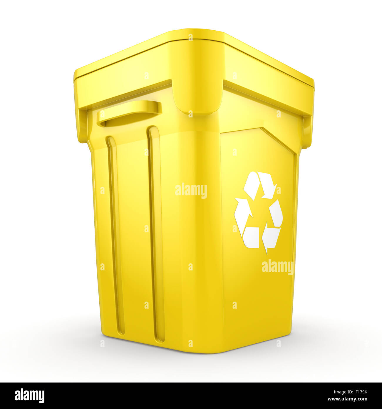 Yellow Recycling Bin Stock Photo - Alamy
