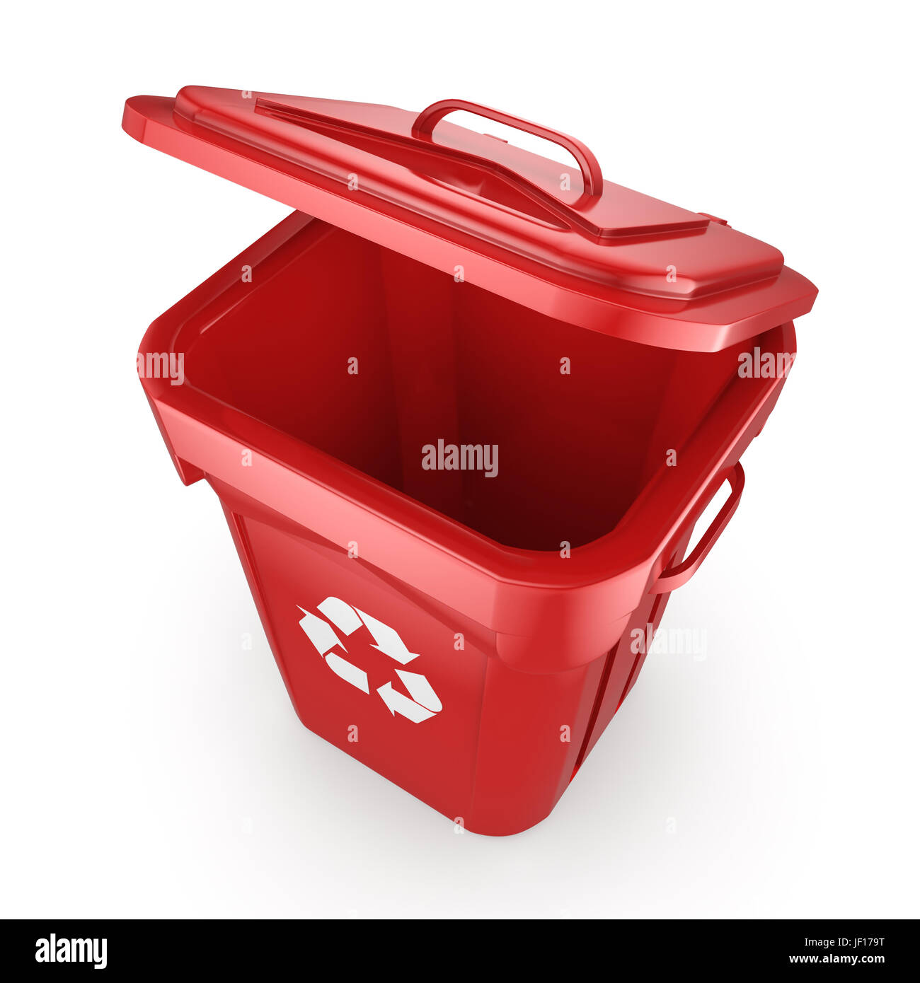 Red Recycling Bin Stock Photo - Alamy