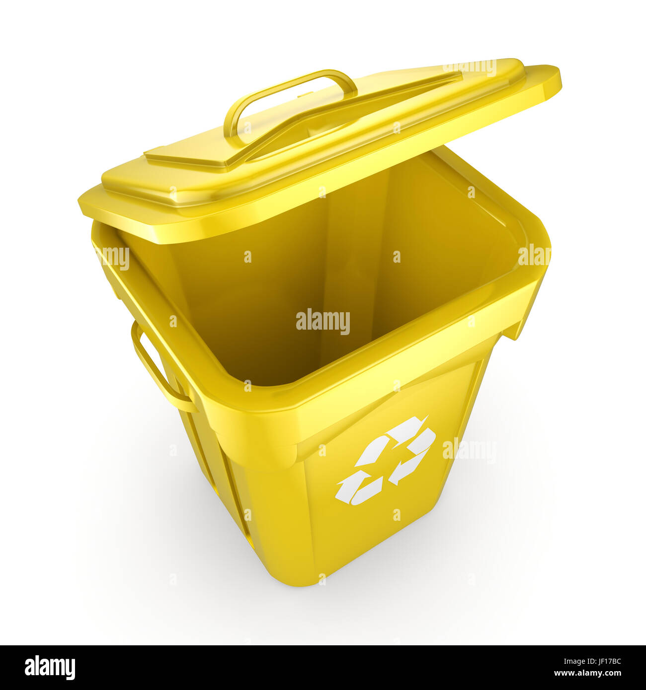 Yellow Recycling Bin Stock Photo - Alamy