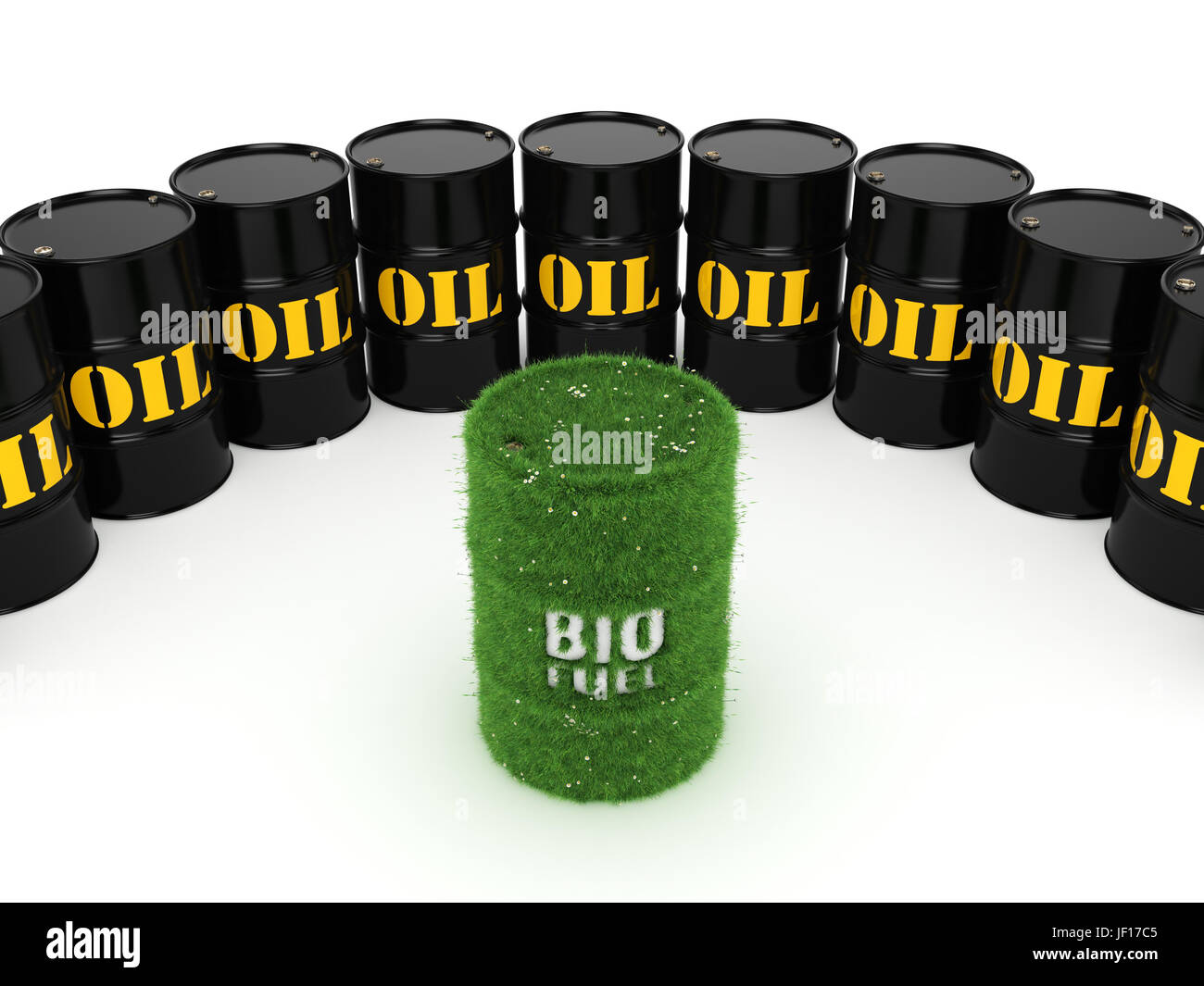 3D rendering barrels of biofuels Stock Photo - Alamy