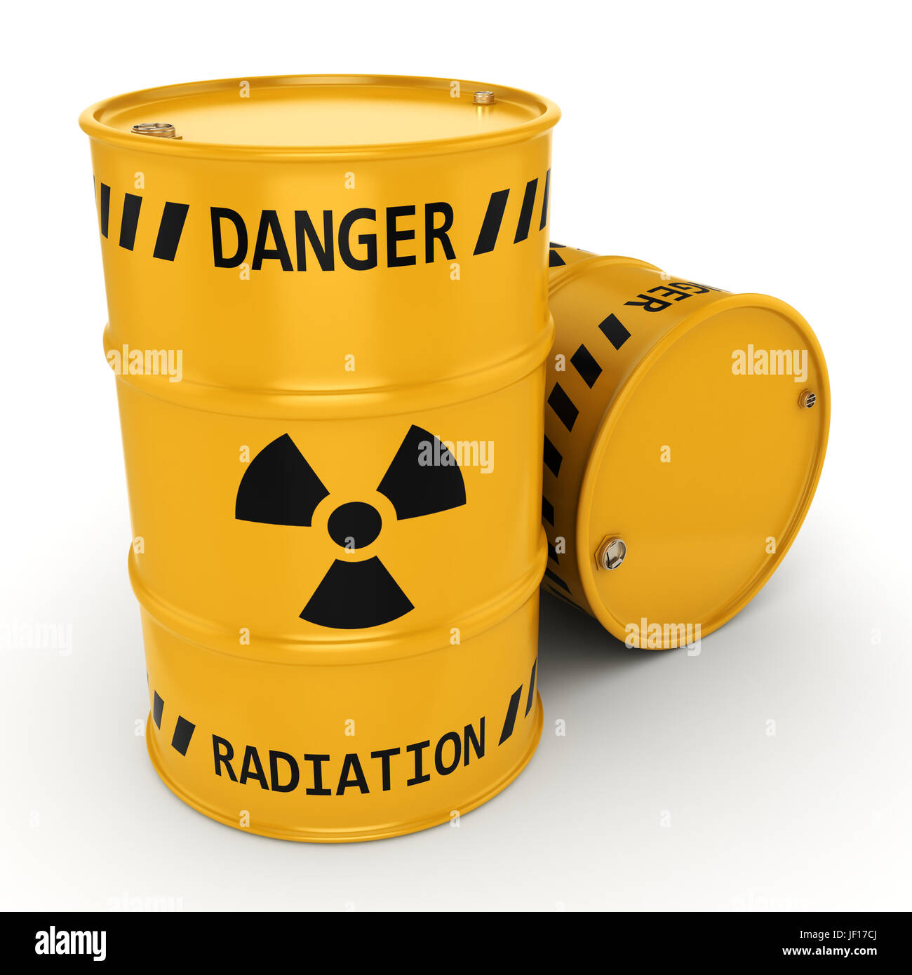 Yellow radioactive barrels Stock Photo - Alamy