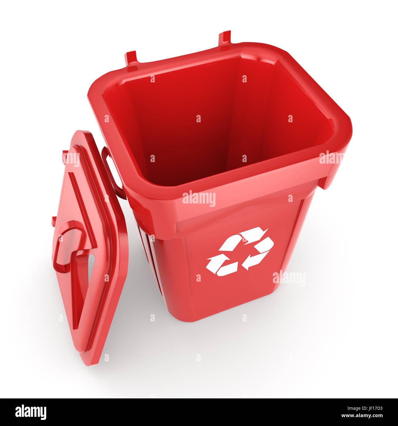 Red Recycling Bin Stock Photo - Alamy