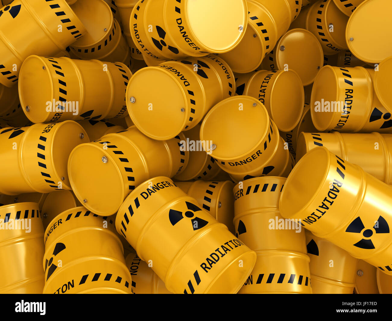 Yellow radioactive barrels Stock Photo - Alamy