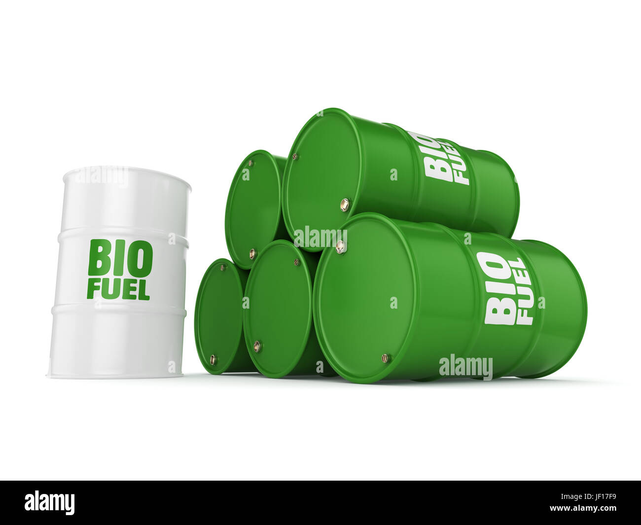 3D rendering barrels of biofuels Stock Photo - Alamy