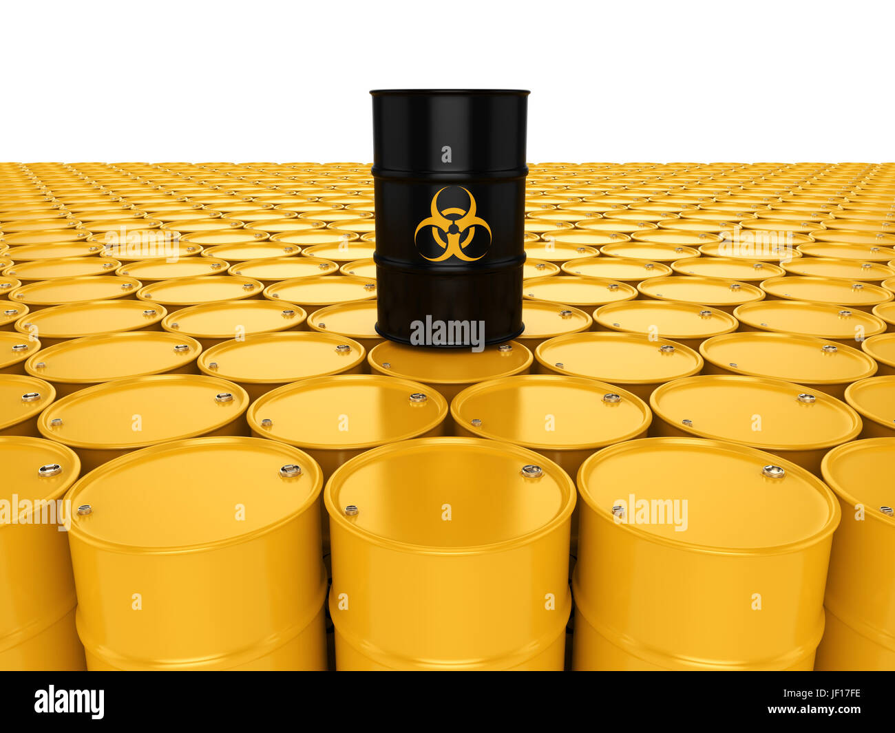 3D rendering biohazard barrels Stock Photo - Alamy