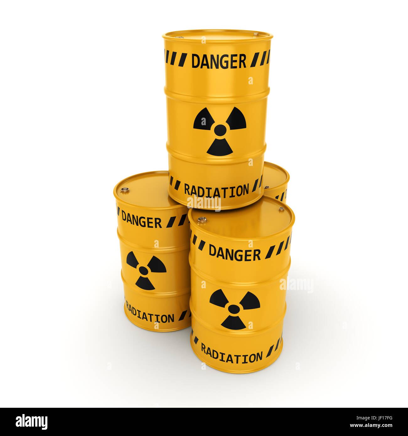 Yellow radioactive barrels Stock Photo - Alamy