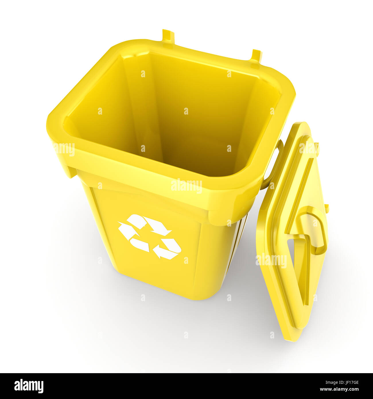 Yellow Recycling Bin Stock Photo - Alamy