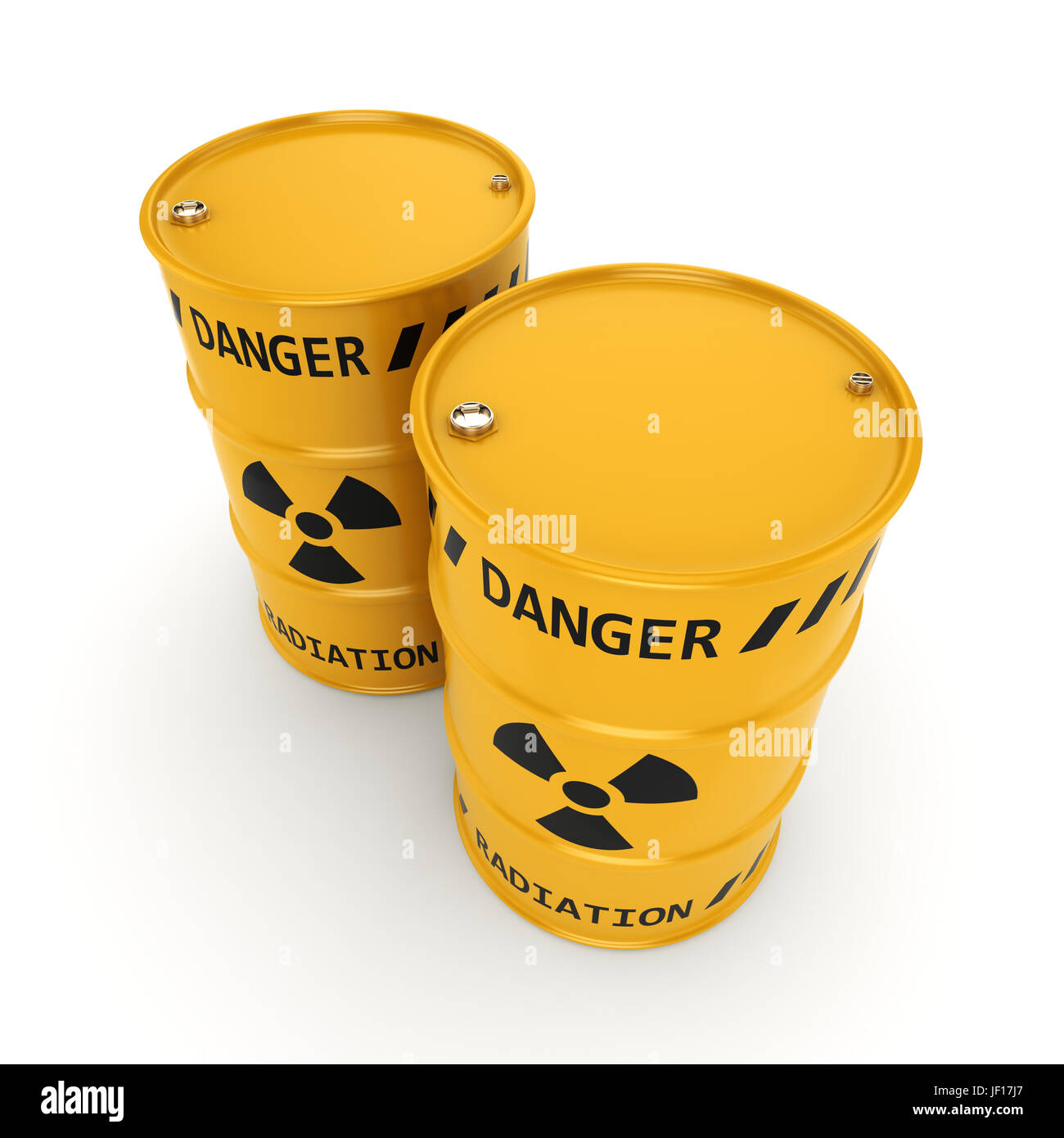 Yellow radioactive barrels Stock Photo - Alamy