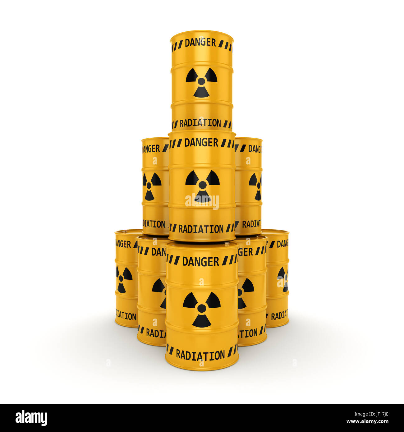Yellow radioactive barrels Stock Photo - Alamy