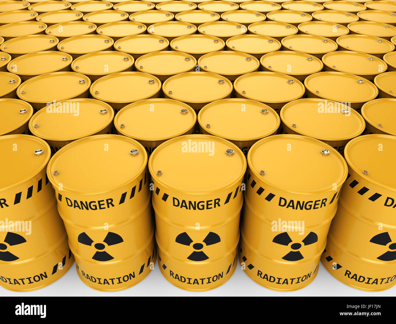 Yellow radioactive barrels Stock Photo - Alamy