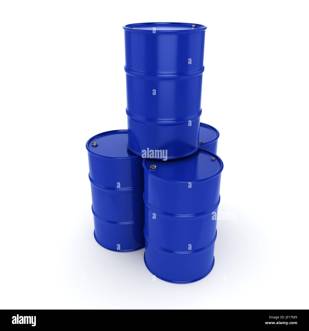 3D rendering blue barrels Stock Photo - Alamy