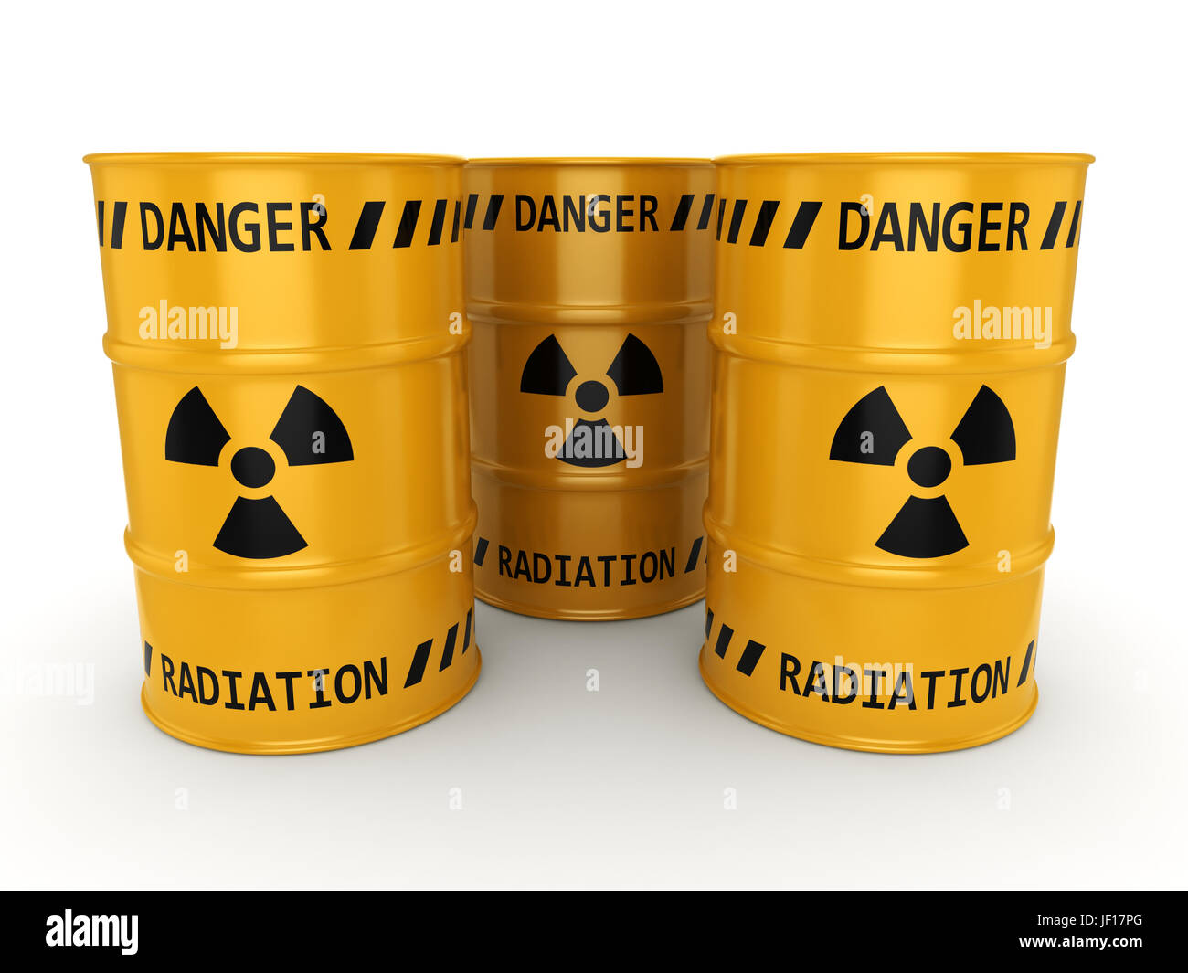 Yellow radioactive barrels Stock Photo - Alamy