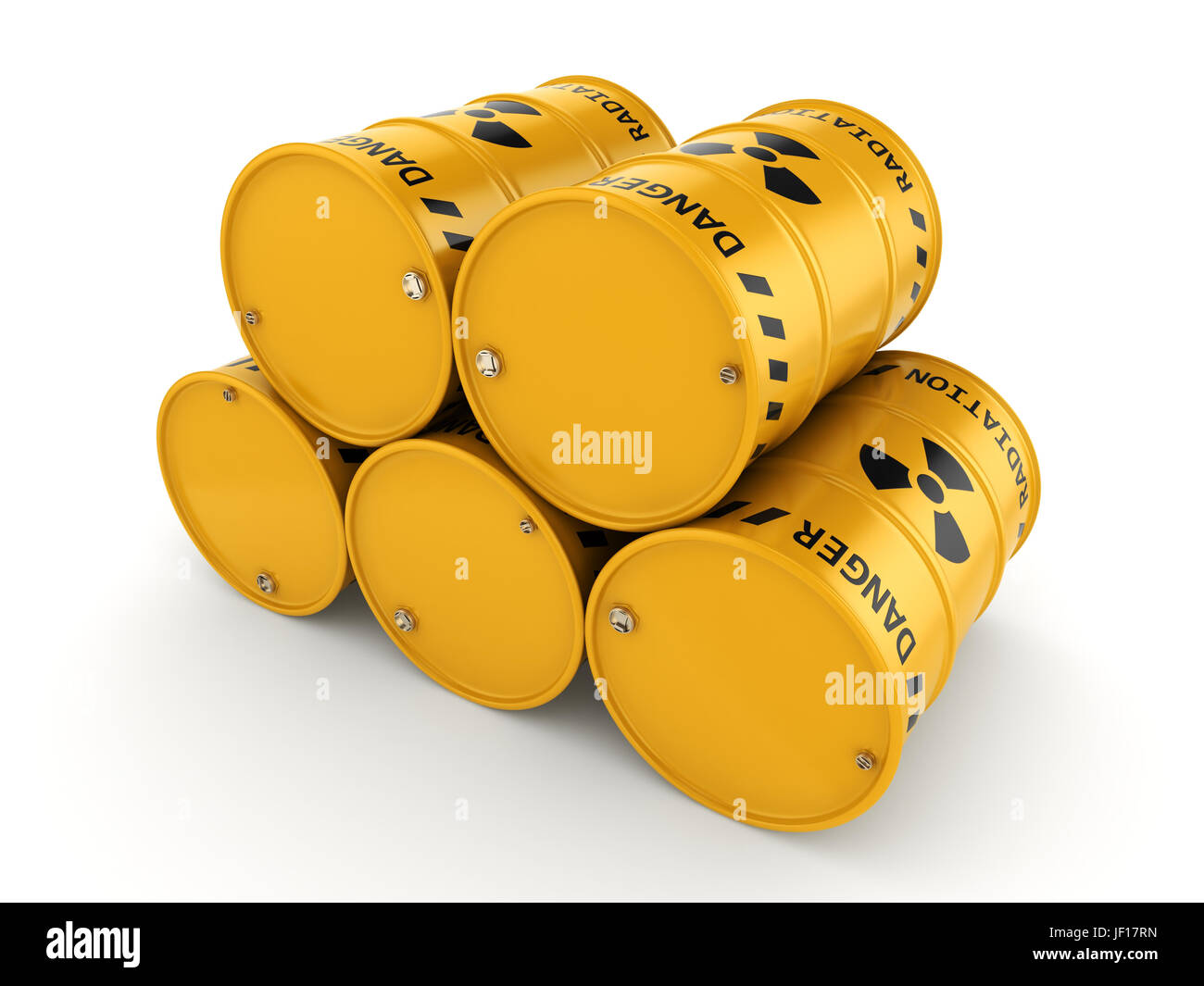Yellow radioactive barrels Stock Photo - Alamy
