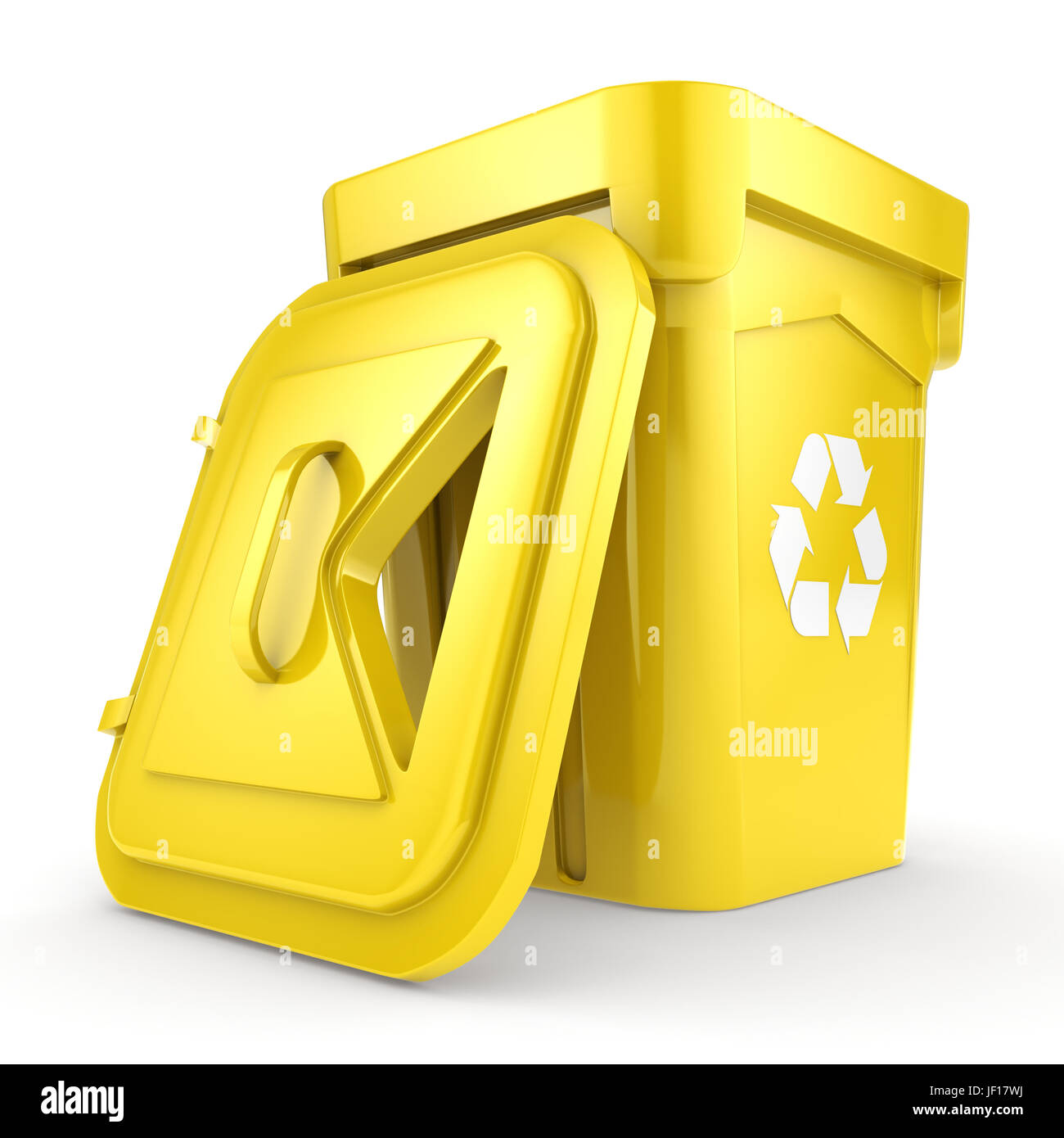 Yellow Recycling Bin Stock Photo - Alamy