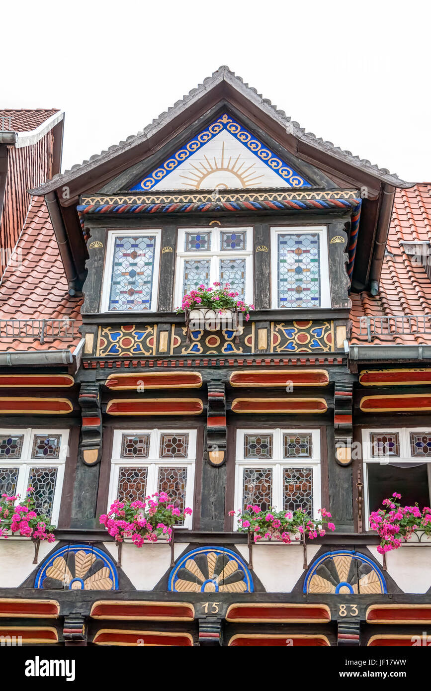 Half timbered house in post and beam construction hi-res stock ...