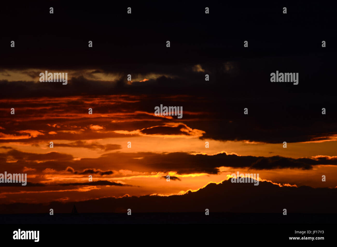 Beautiful Colored Sunset Stock Photo - Alamy