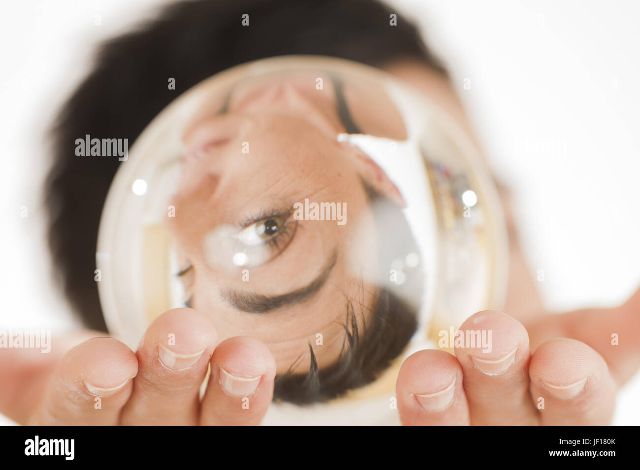 looking through the glass globe Stock Photo - Alamy