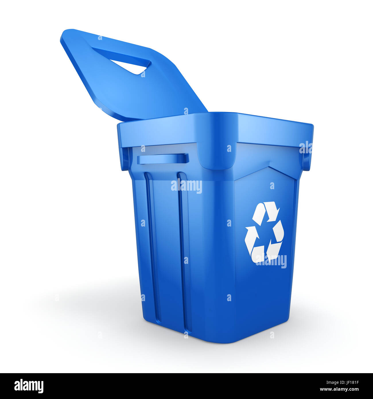 Blue Recycling Bin Stock Photo - Alamy