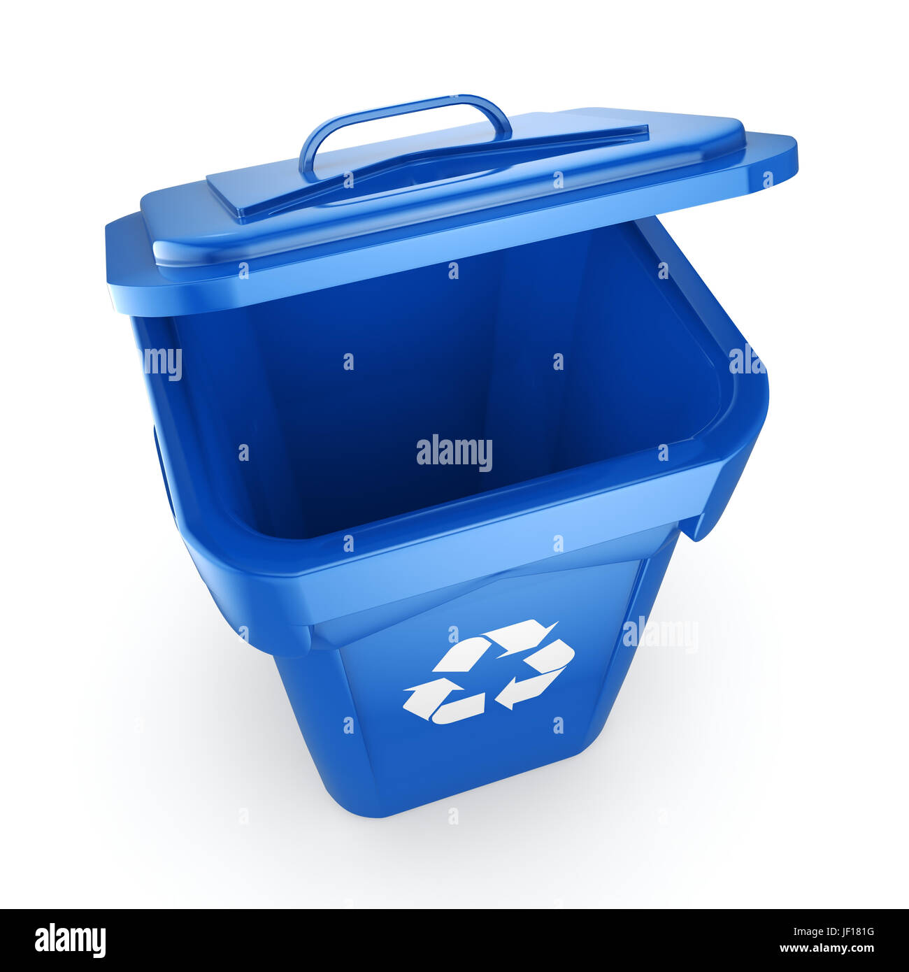 Blue Recycling Bin Stock Photo - Alamy