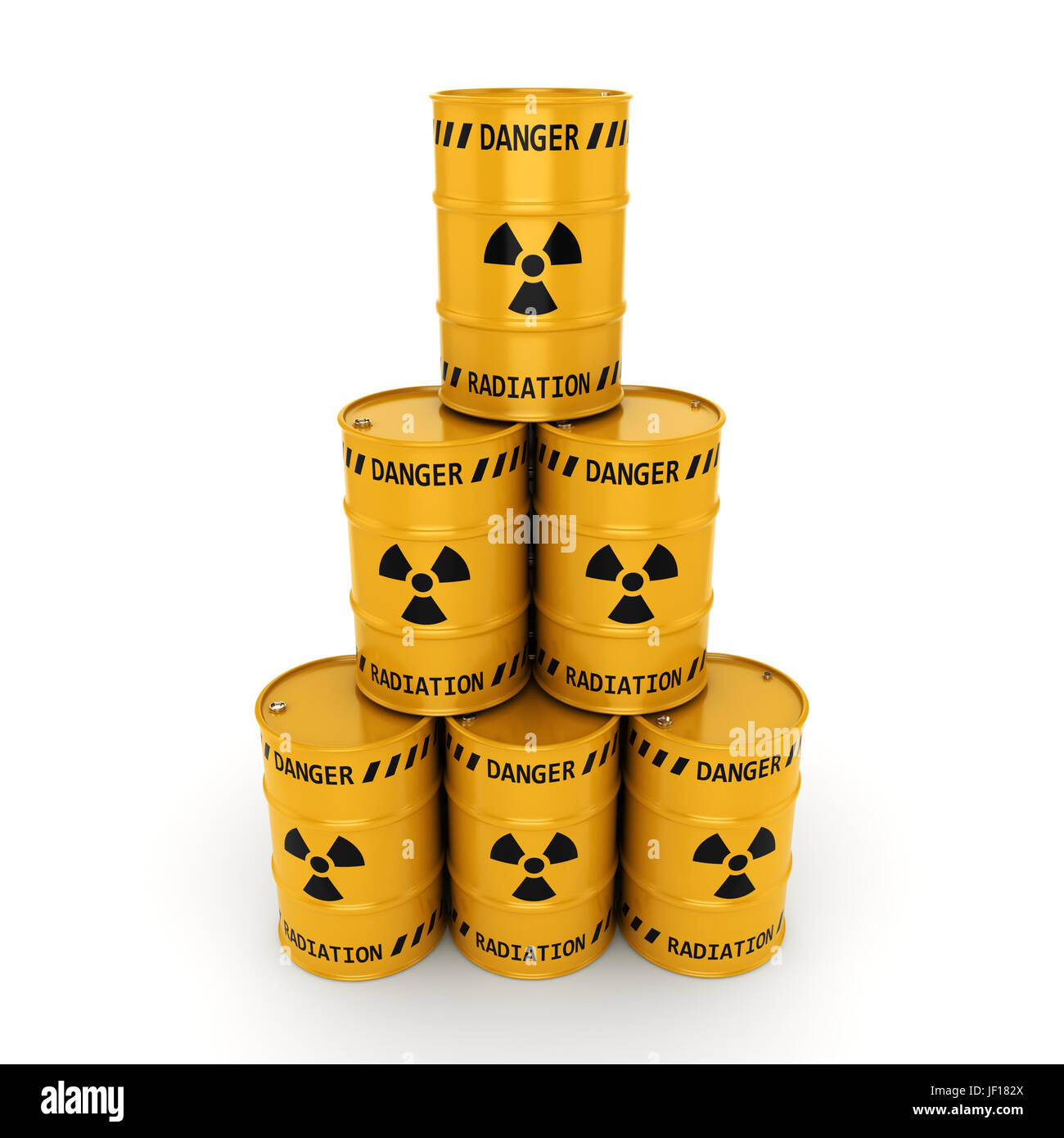 Yellow radioactive barrels Stock Photo - Alamy