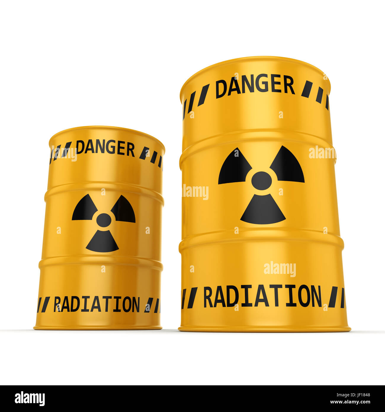 Yellow radioactive barrels Stock Photo - Alamy