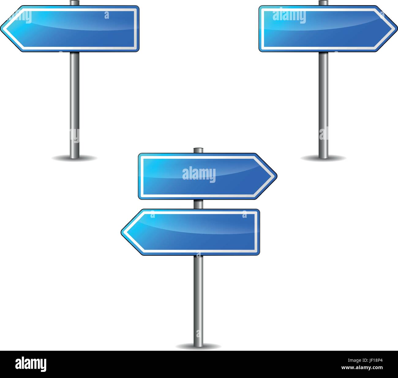 Two blank road signs pointing Stock Vector Images - Alamy