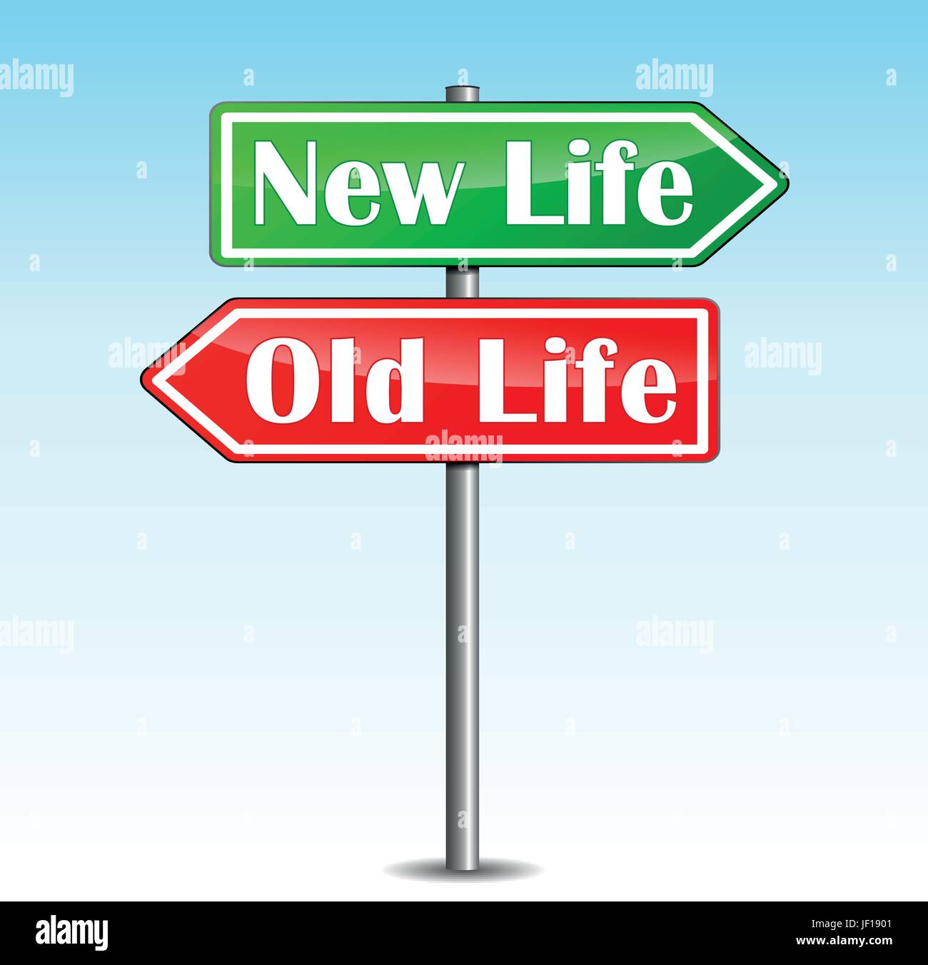 Old new road sign concept Stock Vector Images - Alamy