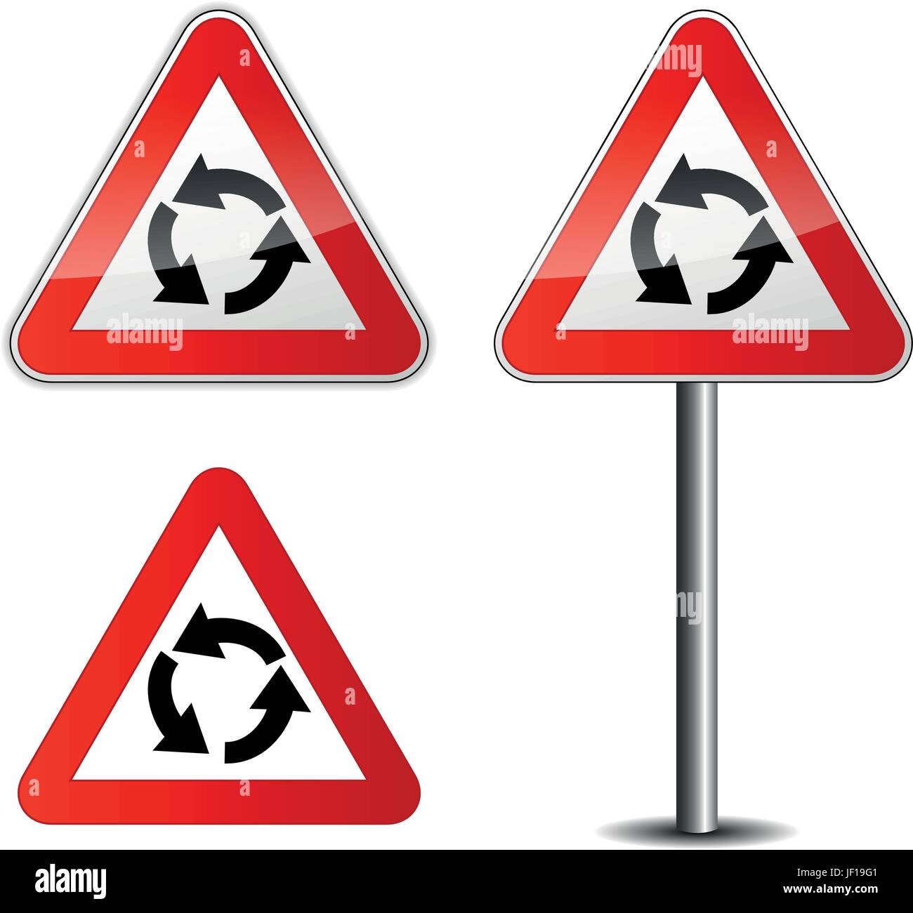 Give way and roundabout sign Stock Vector Images - Alamy