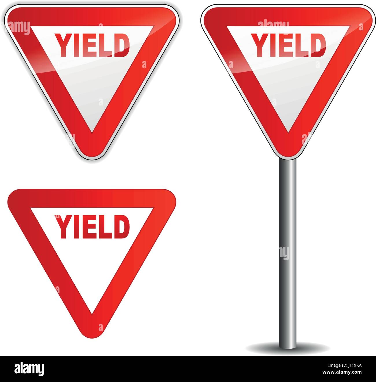 Triangular road sign yield Stock Vector Images - Alamy