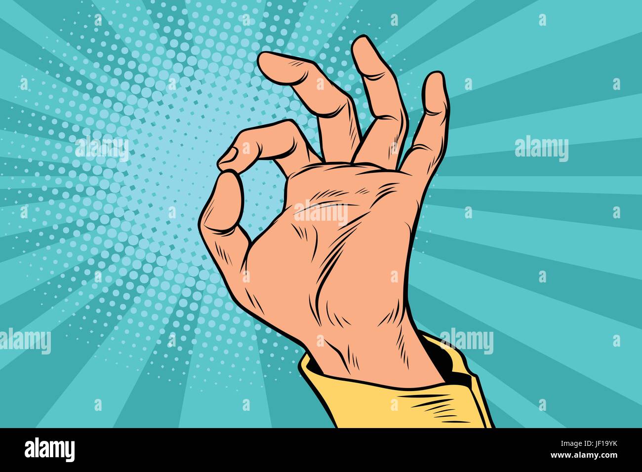 Young man showing sign okay Stock Vector Images - Alamy