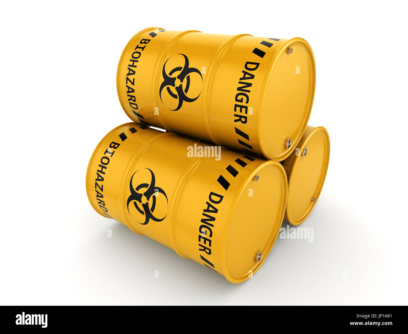 3D rendering biohazard barrels Stock Photo - Alamy