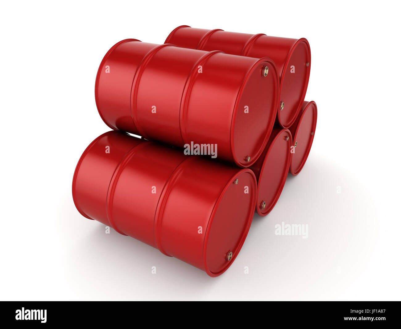 3D rendering red barrels Stock Photo - Alamy